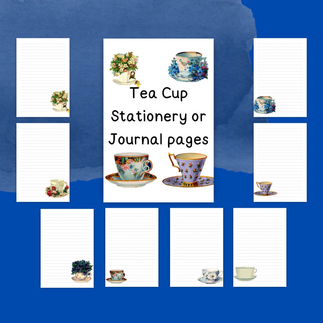 Tea Cup Writing Paper Set Lined Stationery Journal Paper - Etsy