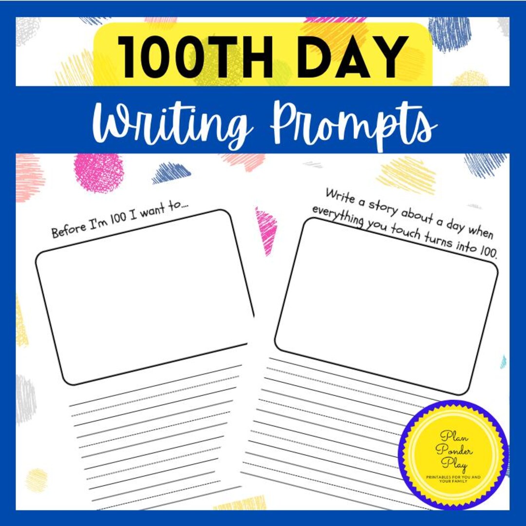 100th Day of School Writing Prompts for Classroom or Homeschool - Etsy