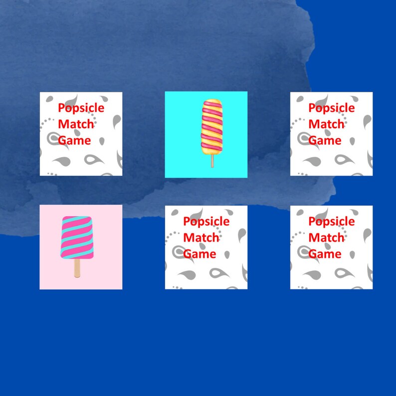 Popsicle Memory Match Game | Summer Party Game | Print at Home - Etsy