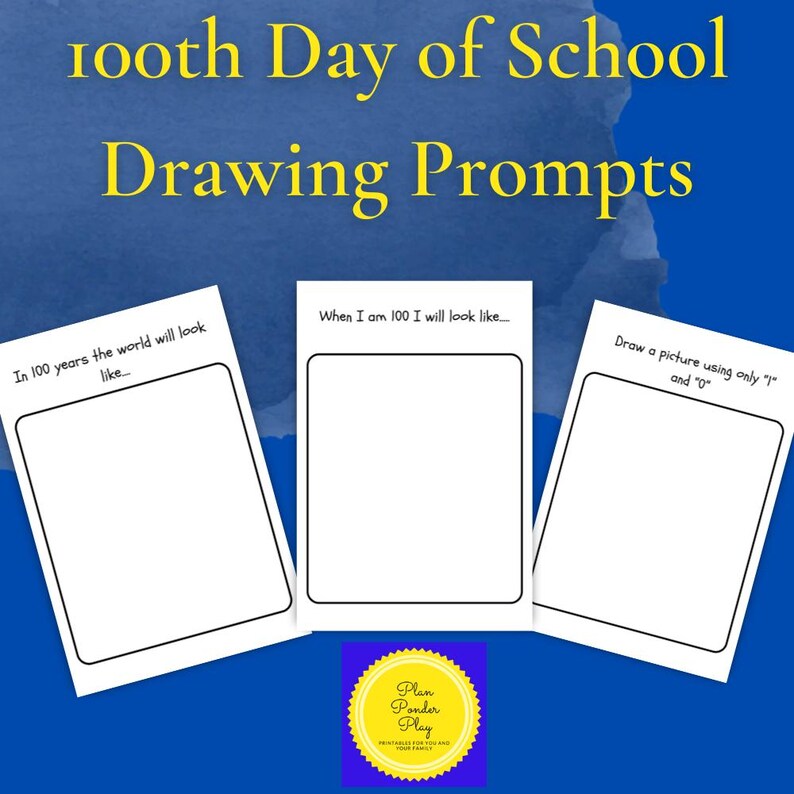 100th Day of School - Drawing Prompts for Elementary Classroom or ...