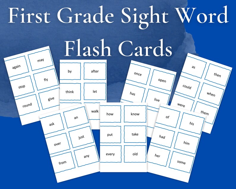 First Grade Sight Word Flash Cards Early Childhood Education - Etsy