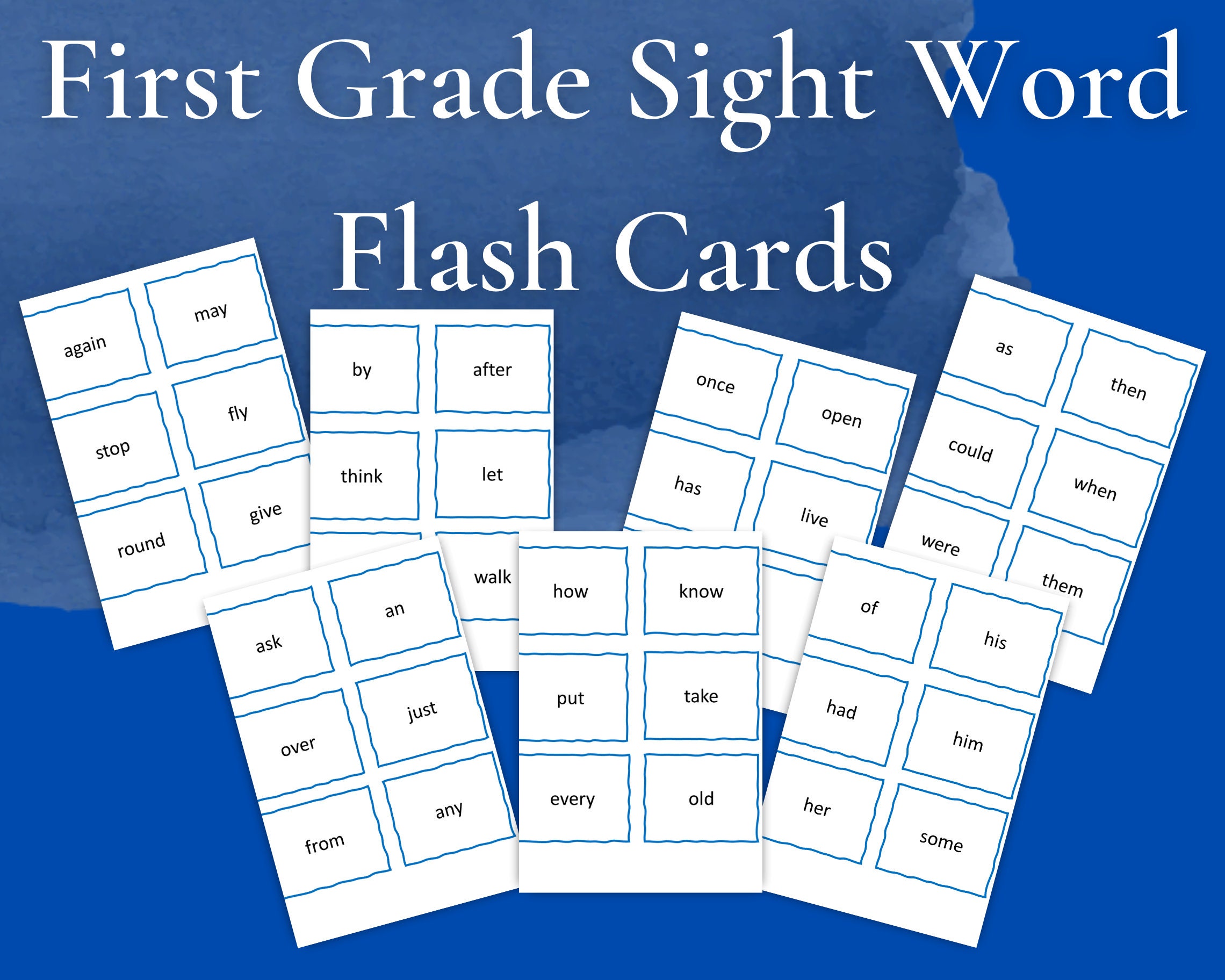 First Grade Sight Word Flash Cards | Early Childhood Education ...