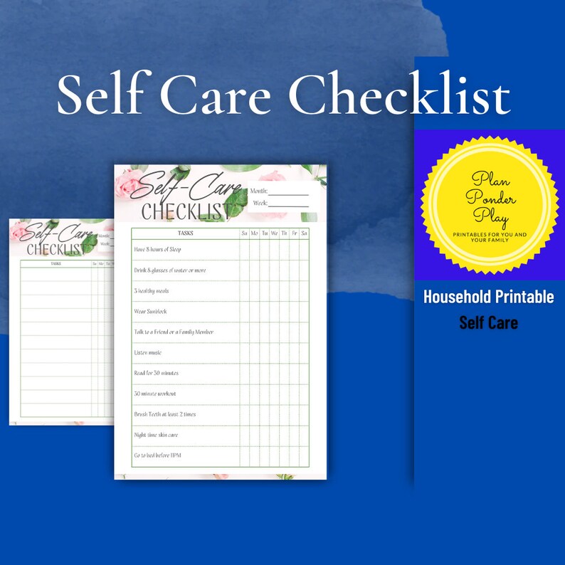 Self Care Checklist Ways To Take Care Of Self Health And Wellness