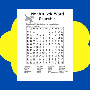 Noah's Ark Word Search - Etsy