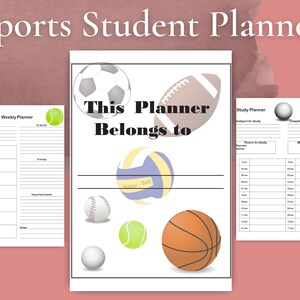 School Planner - Sports Theme - Printable Academic Planner - Etsy