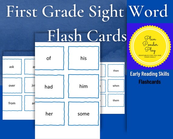 First Grade Sight Word Flash Cards Early Childhood Education - Etsy