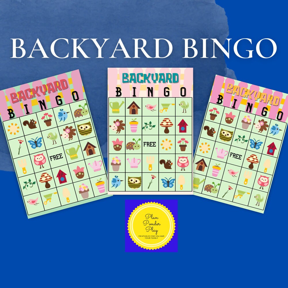Backyard Bingo Game for Family Gatherings Nature Themed Kids Party Game ...