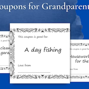 Grandparents Coupon Book, DIY Printable Vouchers (PDF Pattern) - Etsy