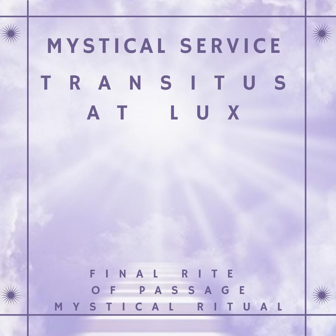Mystical Service- Transitus at Lux - Etsy