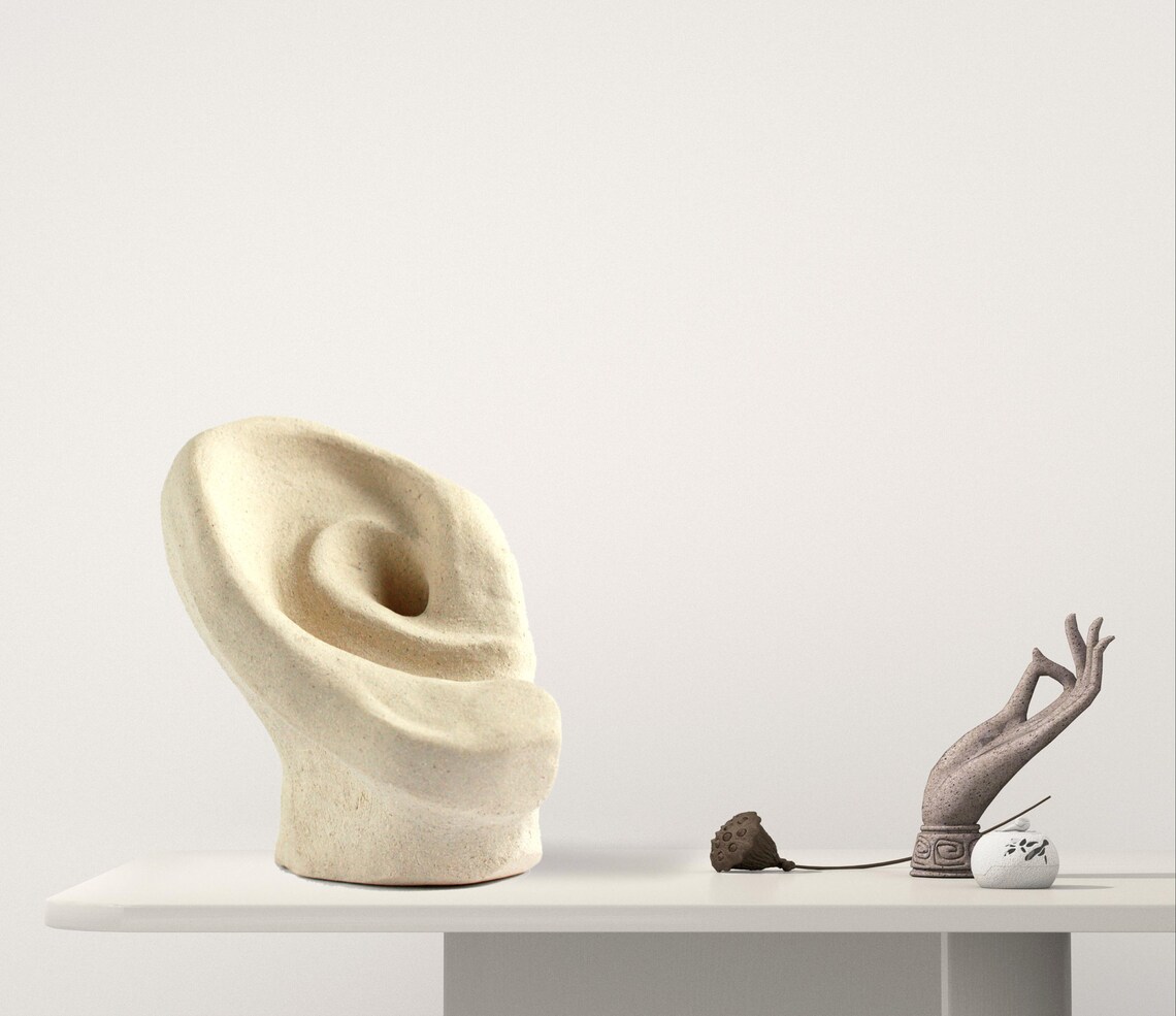 Ceramic Sculpture an Ear,statuette,art Collecting,clay Figures ...