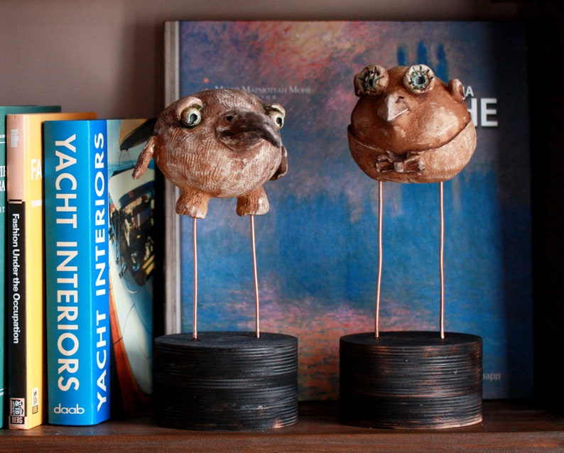 Wabi-sabi Ceramic Bird Sculpture: Handmade Statuette Art - Etsy