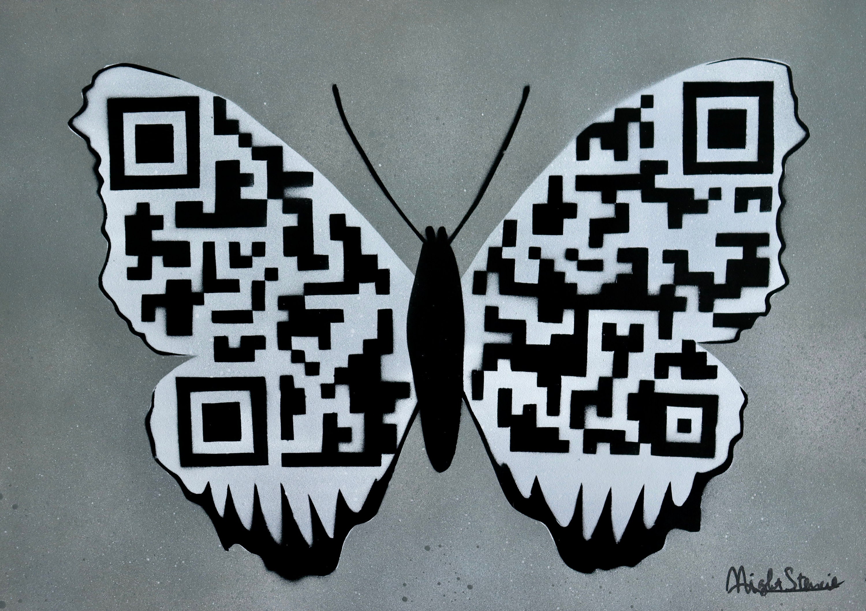 Qr-butterfly Made With Stencil Art - Etsy