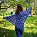 Striped Lacy Cotton Shawlette, Unique Statement Scarf, Purple & Blue ...
