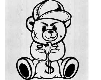 Bear With Money Bag Svg Teddy Robber Clipart Teddy With - Etsy