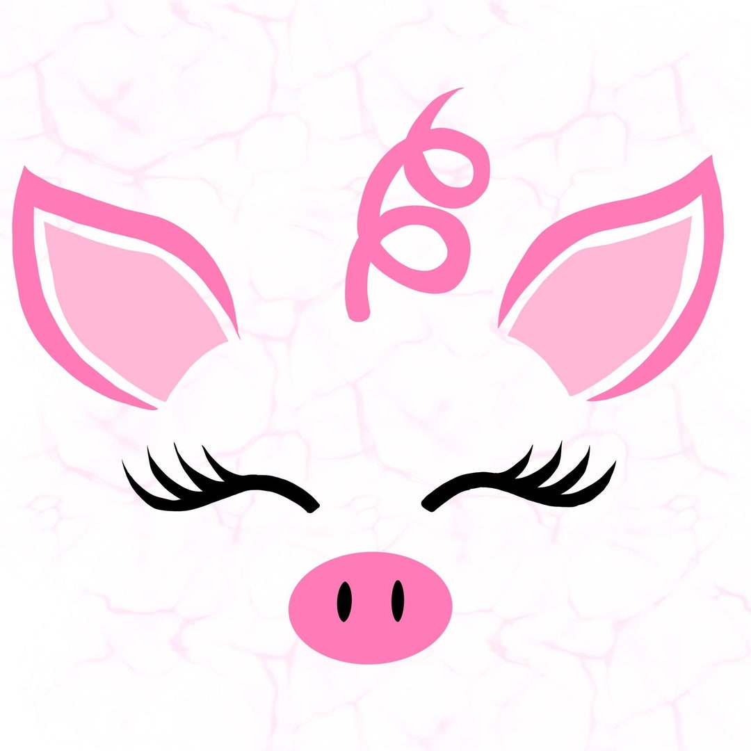 Pig Face SVG, Piggy SVG, Pink Pig SVG, Lashes Svg, Pig Png, Pink Pig ...