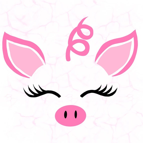 Pig Face SVG Piggy SVG Pink Pig SVG Lashes Svg Pig Png | Etsy