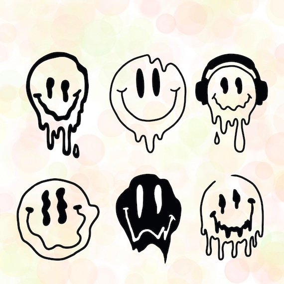Smiley Face SVG Smiley Face Dripping SVG Smiley Face PNG - Etsy España