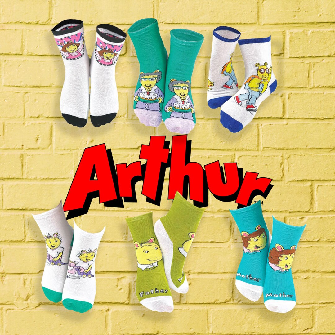 PBS Kids Arthur 6 Pair Sock Set | DW Meme | Fun Socks | Cartoon Socks ...