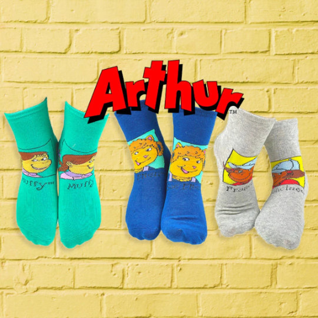 PBS Arthur Kids 3 Pair Sock Set | PBS Kids Arthur Adult Socks | DW Meme ...