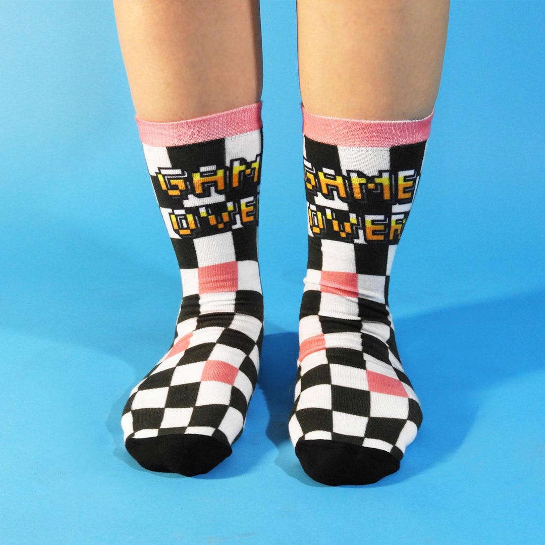 Printed Game Over Socks | Gamer Girl Socks | Anime Socks | Gifts for ...