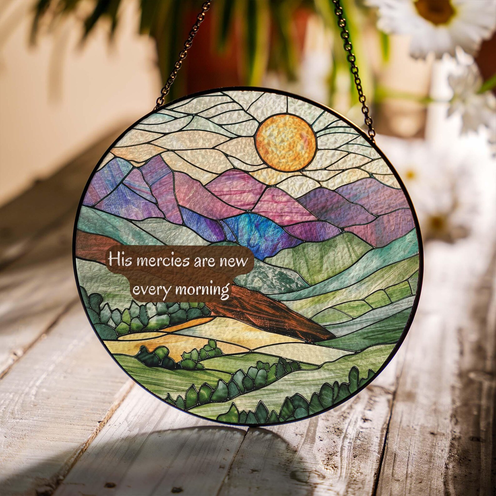 His Mercies Are New Every Morning Glass Suncatcher, Lamentations 3 ...