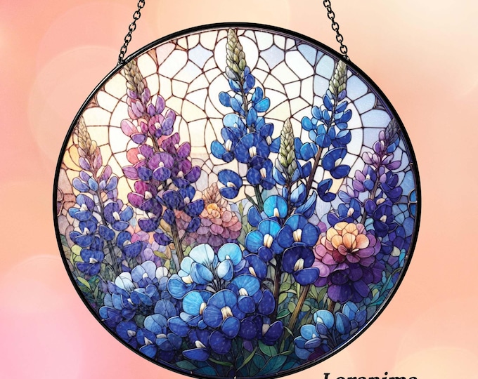 Stained Glass Bluebonnet - Etsy
