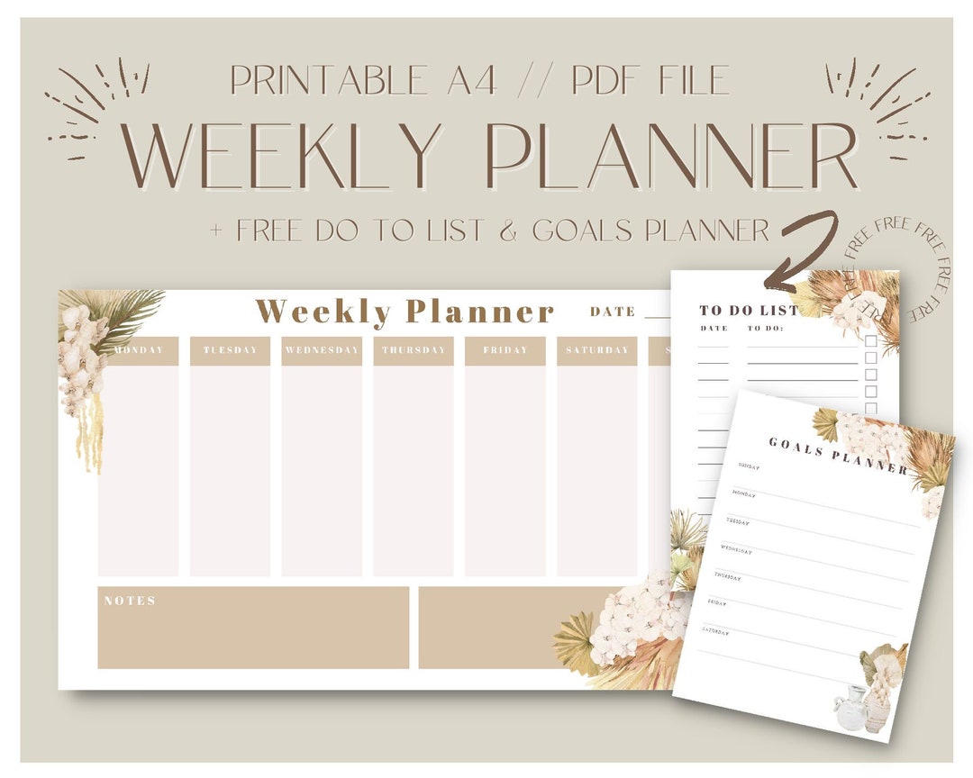 Printable Weekly Planner With FREE Goals & to Do List! | Coastal ...