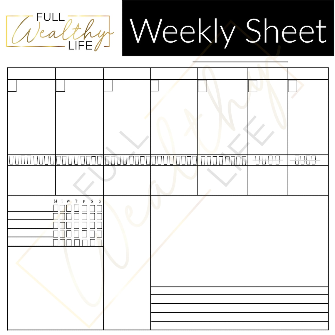 PDF Printable Weekly Schedule, Weekly Planning Sheet, Digital Weekly ...