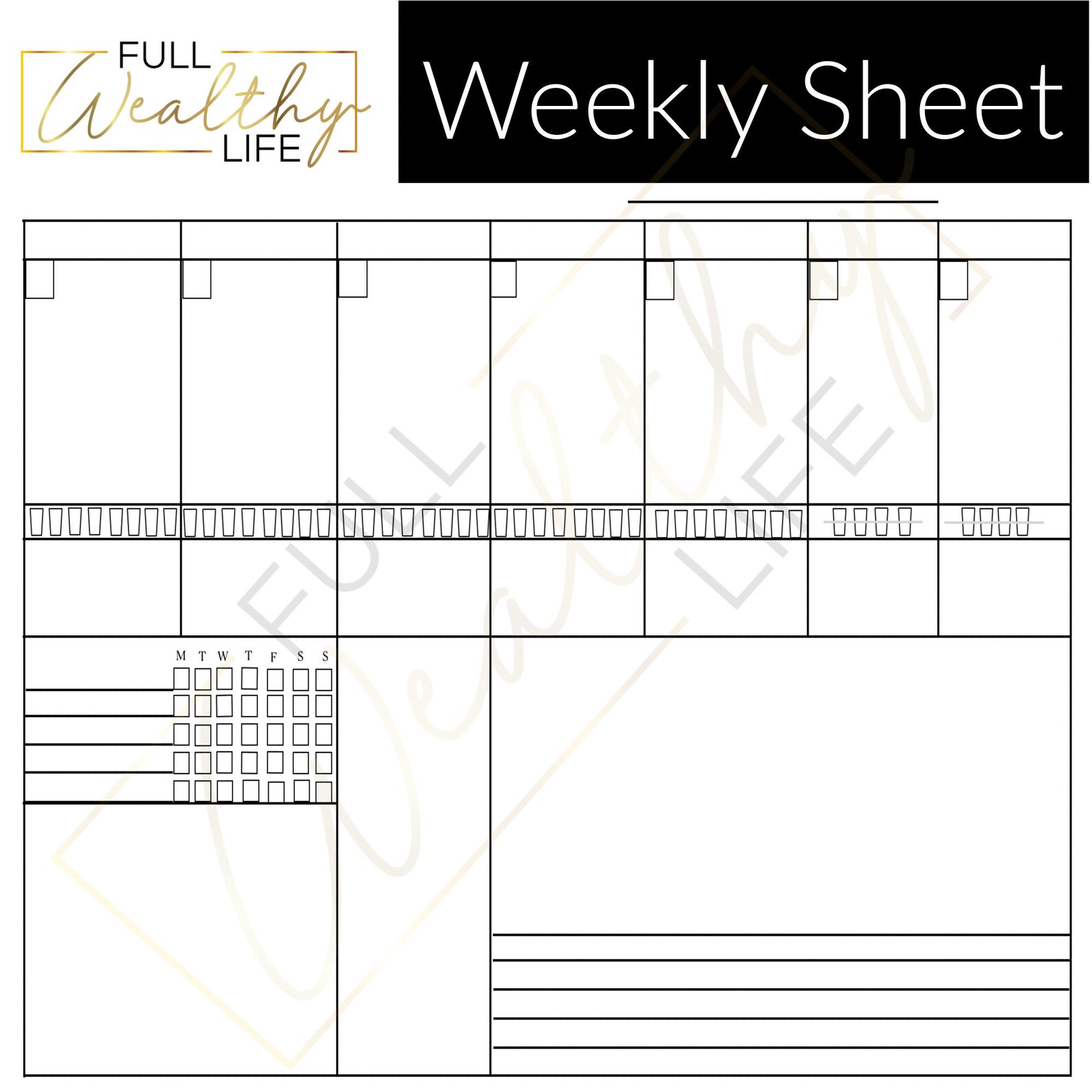 PDF Printable Weekly Schedule, Weekly Planning Sheet, Digital Weekly ...