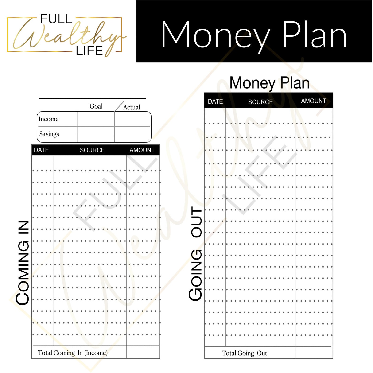 PDF Printable Money Plan, Budget Sheet, Spending Plan - Etsy