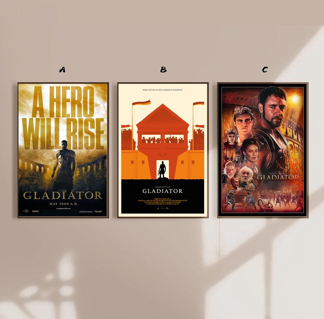 The Gladiator Movie Poster Canvas Poster Bedroom Art Without Frame 8x12 ...