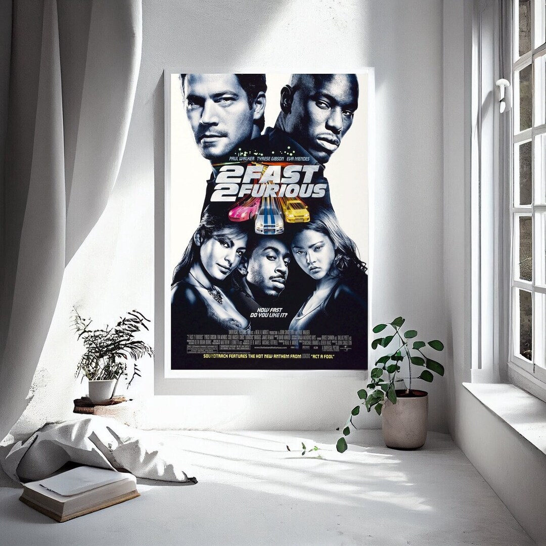 Fast 2 Furious Movie Poster Canvas Poster Bedroom Art Without Frame ...