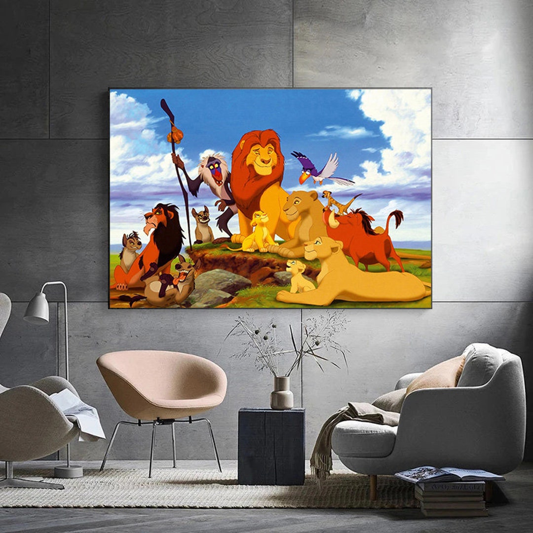 Póster de la película El Rey León, póster de lienzo, arte de dormitorio ...