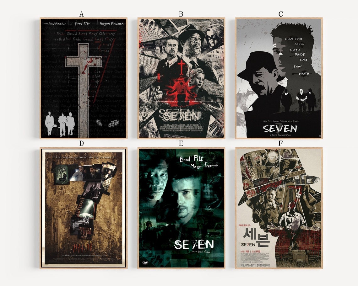 Seven 1995 Movie Poster Canvas Poster Bedroom Art Without - Etsy