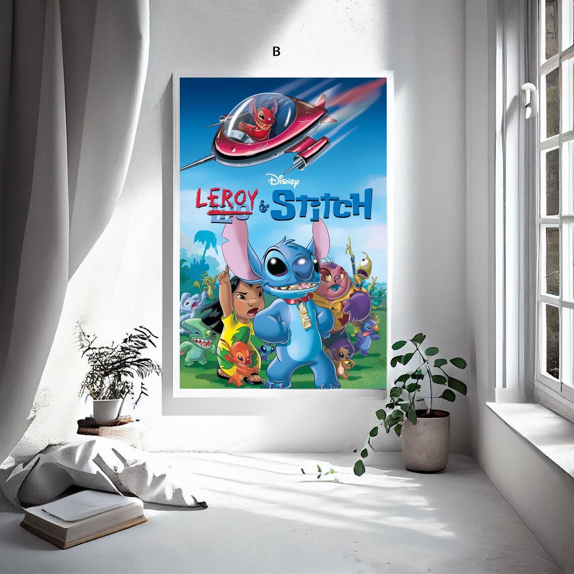 Lilo & Stitch Movie Poster Canvas Poster Bedroom Art Without Frame 8x12 ...