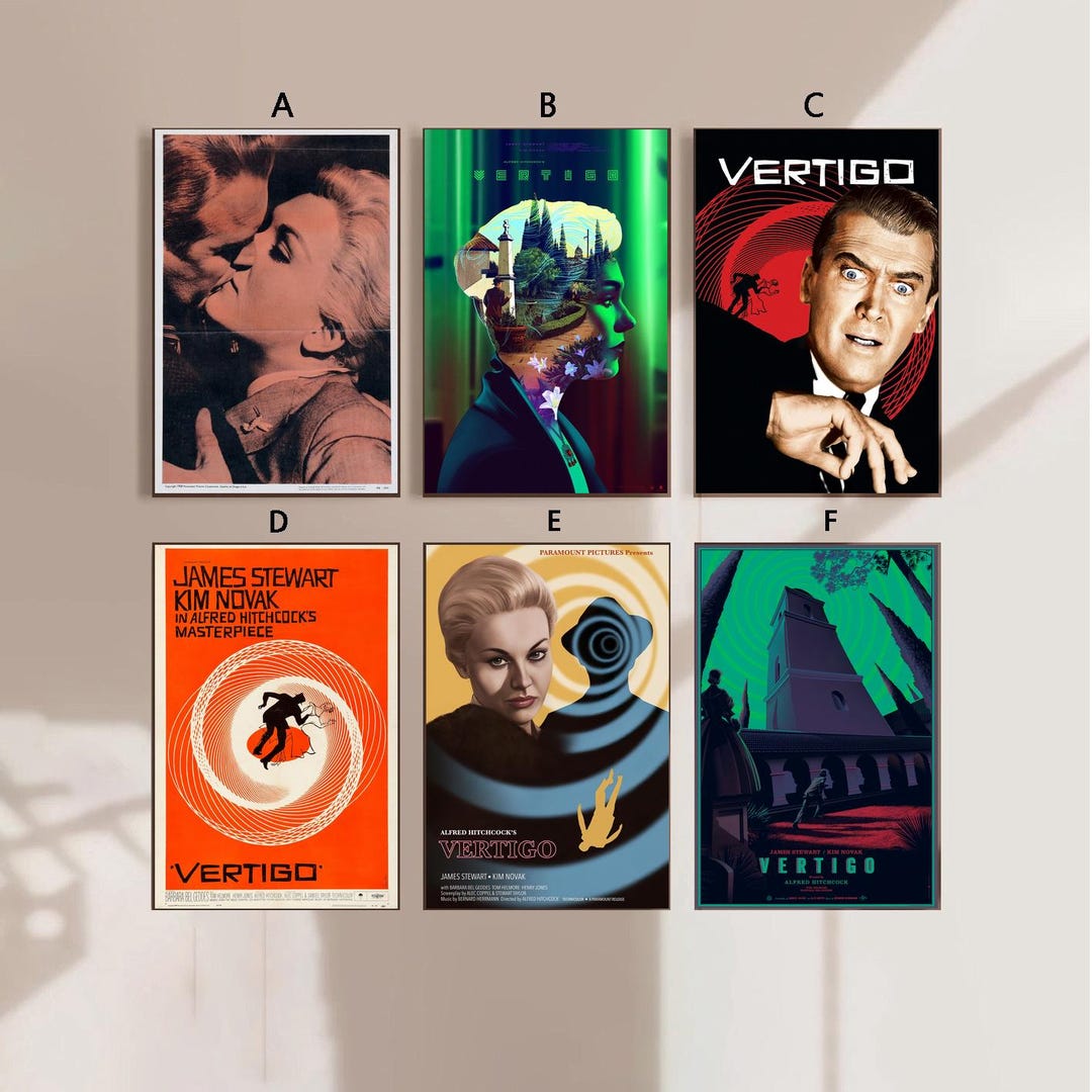 Vertigo Classic Movie Film Movie Poster Canvas Poster Bedroom Art ...