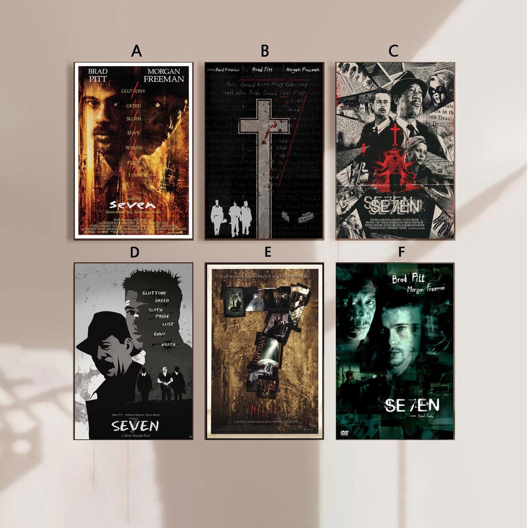 Póster de la película Seven 1995, póster en lienzo, arte para ...
