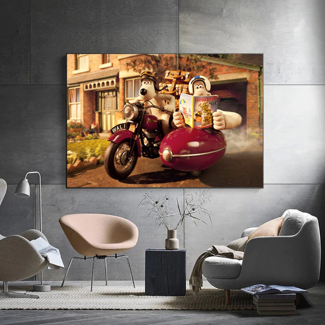 Wallace & Gromit Movie Poster Canvas Poster Bedroom Art Without Frame ...