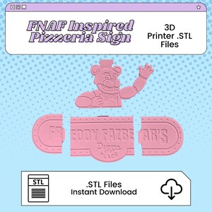 Freddy Fazbear's Pizzeria Sign 3D Print File Inspired by Five Nights at ...