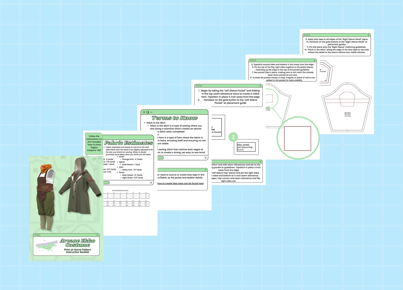 Ekko PDF Cosplay Pattern Bundle Arcane Inspired Printable - Etsy