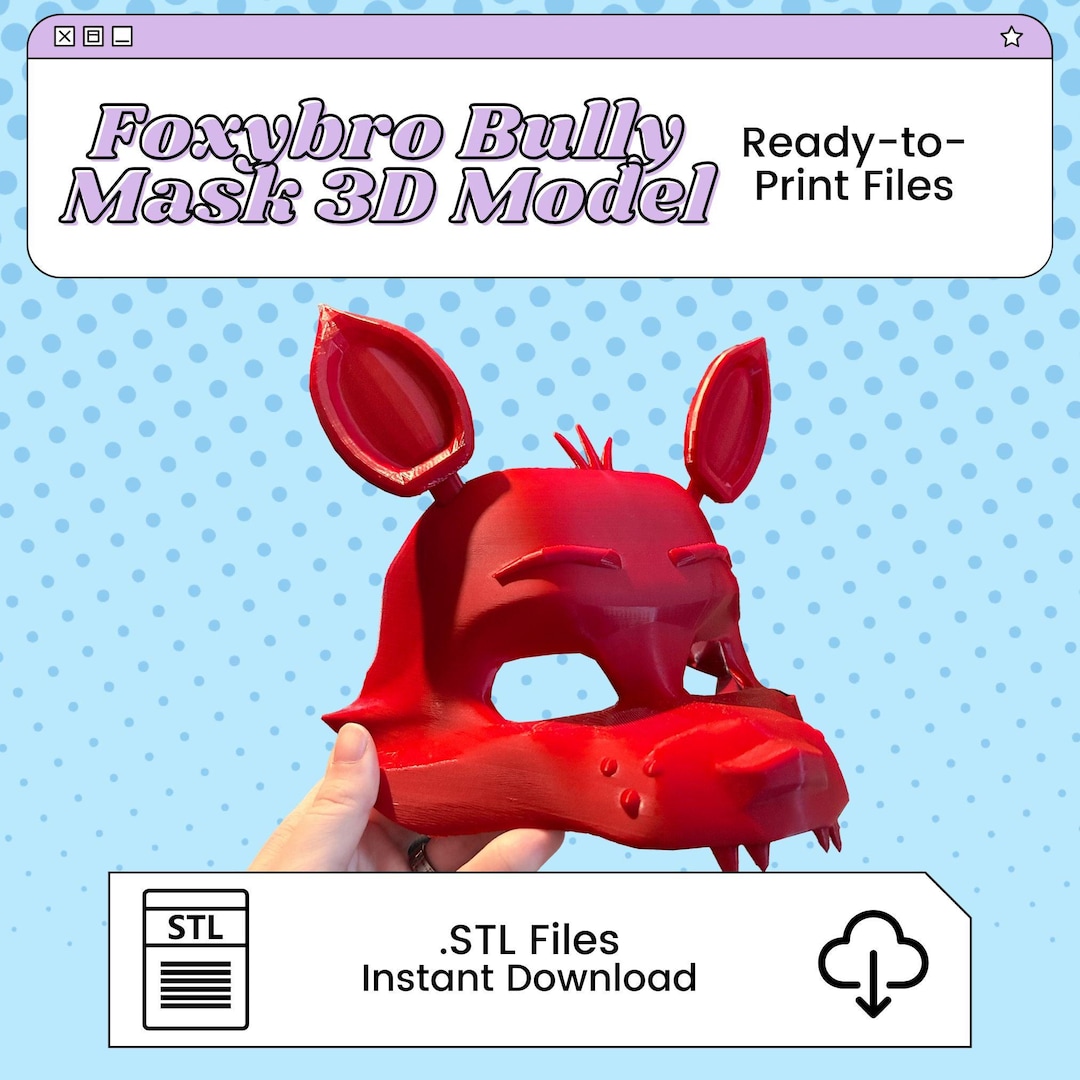 Foxy/foxybro Mask 3D Print File Inspired by Five Nights at Freddy's ...