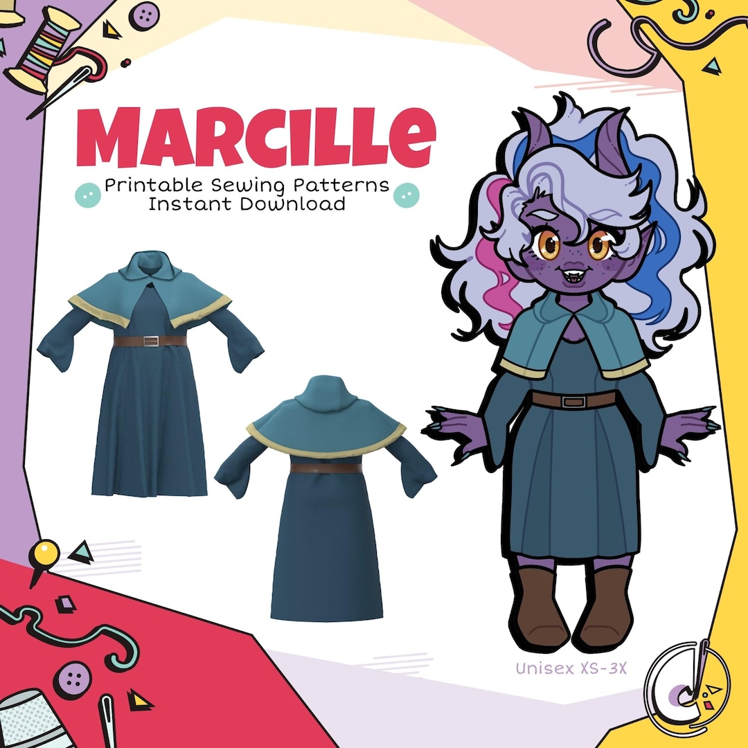 Marcille Dress and Cape Cosplay Sewing Pattern Bundle (digital Download ...