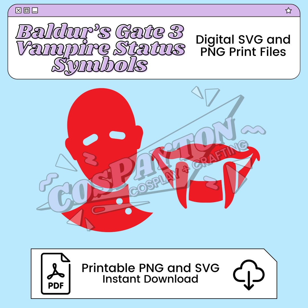 Vampire Bloodless and Happy Status Symbols Printable Template Inspired ...