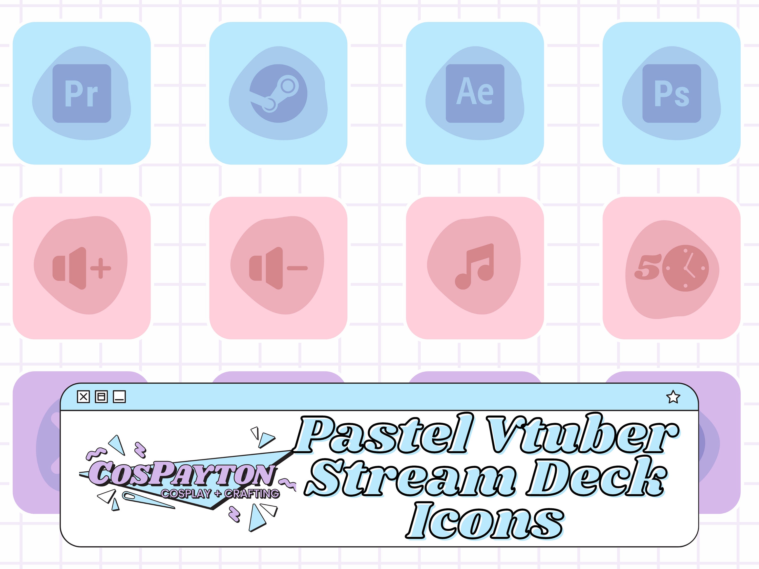 Pastel Stream Deck Icons Twitch Streamer and Vtuber Specific - Etsy