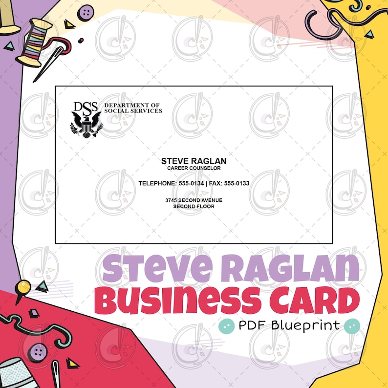 Steve Raglan Business Card Cosplay Template (digital Download) - Etsy