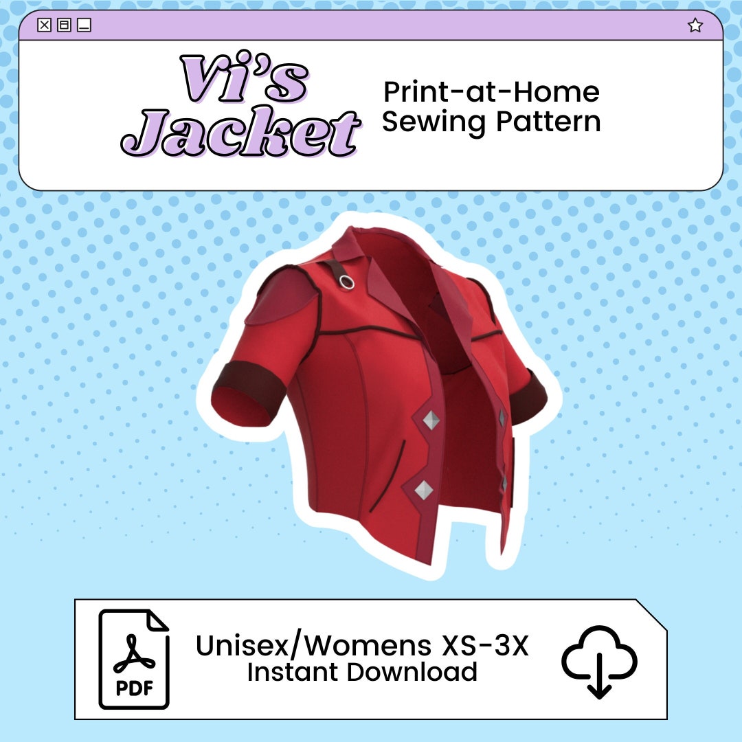 Vi Jacket PDF Cosplay Pattern | Arcane Inspired Printable Costume ...