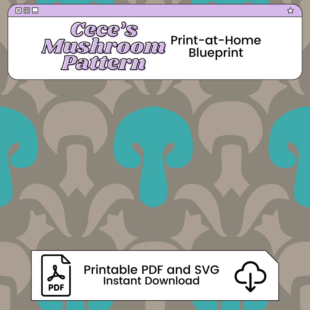 Cece's Mushroom Pattern Printable Cosplay Template | Instant Download ...