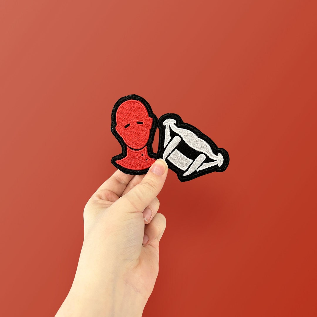 Bloodless and Happy Vampire Status Patches | Embroidered Iron-on ...