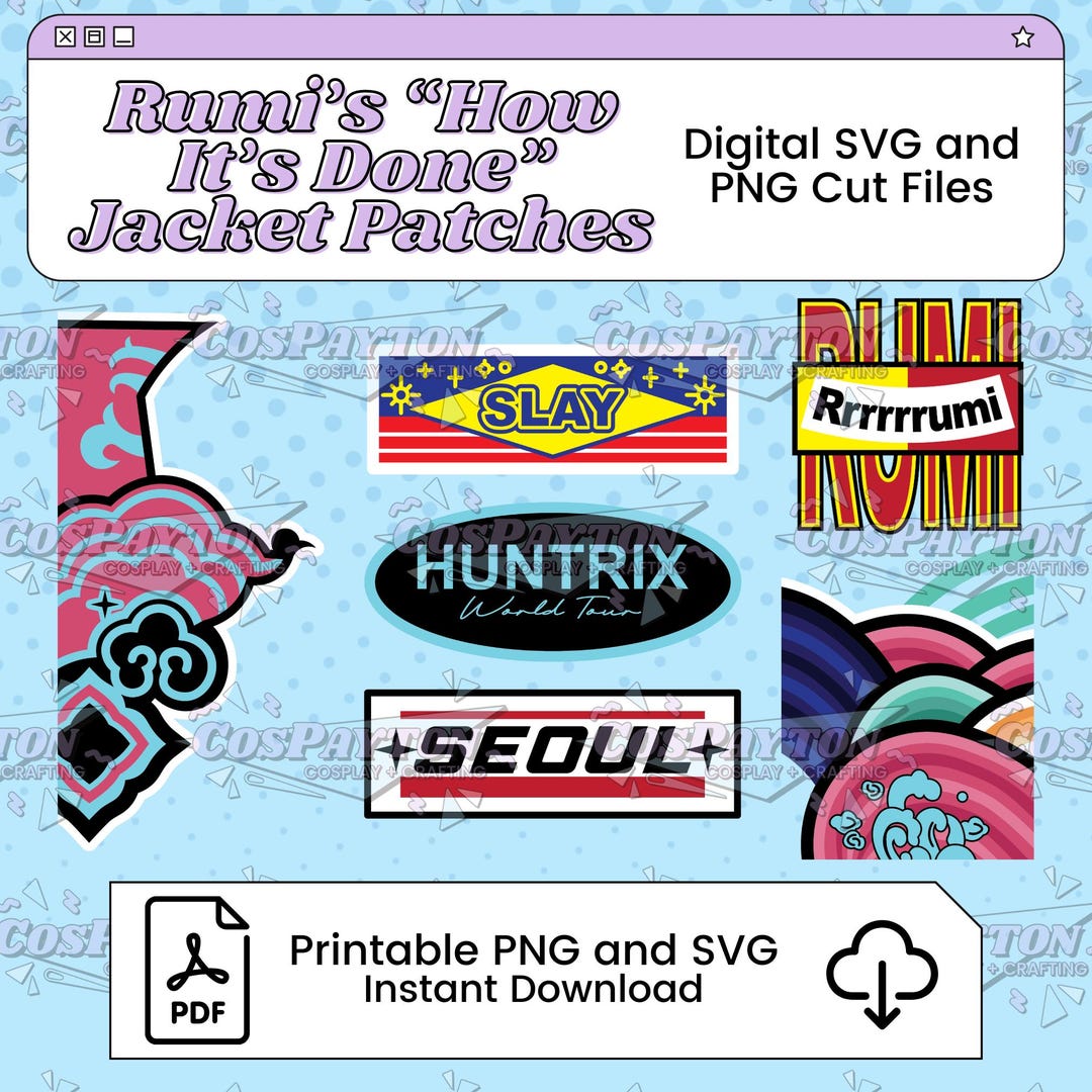 Rumi "how It's Done" Jacket Patches Cosplay Template Inspired by Kpop ...
