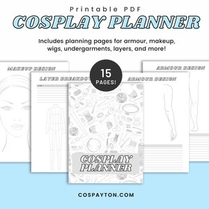 Cosplay Planner for Armour, Wigs, and Costumes | Printable PDF and PNG ...
